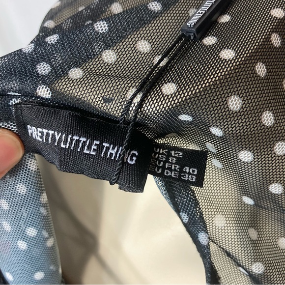 PrettyLittleThing | Tops | Nwt Prettylittlething Black And White Polka ...